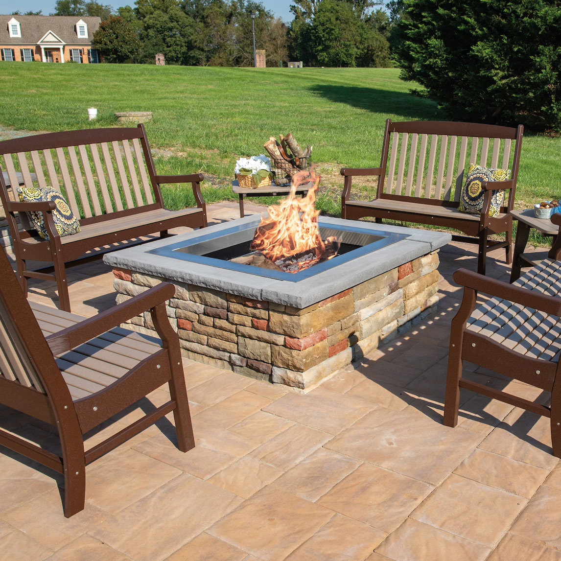 Cast Stone Fire Pit Kit | EP Henry | Belgard